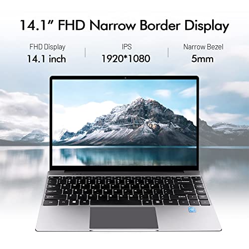 VGKE [Windows 11 Pro] B14 Air Windows 11 Laptop, 14.1" Full HD 1920*1080 IPS, Intel Celeron J4105 Processor, 8GB RAM LPDDR4, 256GB SSD, Metal Body, Grey