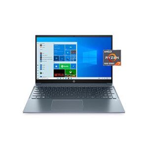 HP Pavilion 15 Business Laptop I 15.6" Diagonal Full HD IPS BrightView I AMD 8-core Ryzen 7 5700U I 16GB DDR4 512GB SSD I AMD Radeon Graphic I USB-C HDMI Office365 Win11Pro Blue + 32GB MicroSD Card