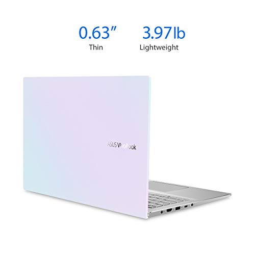 ASUS VivoBook S15 S533 Thin and Light Laptop, 15.6” FHD Display, Intel Core i5-1135G7 CPU, 8GB DDR4 RAM, 512GB PCIe SSD, Wi-Fi 6, Windows 11 Home, AI Noise-Cancellation, Dreamy White, S533EA-DH51-WH