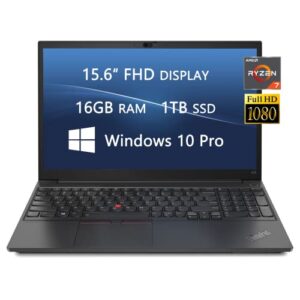 2022 newest lenovo thinkpad e15 gen 3 laptops for business and professionals, 15.6 inch fhd computer, amd ryzen 7 5700u, 16gb ram, 1tb ssd, webcam, bluetooth, windows 10 pro, lioneye hdmi cable