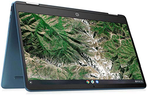 HP Chromebook x360 Laptop Computer in Teal Color Intel Celeron N4020 up to 2.8GHz 4GB DDR4 RAM 64GB eMMC 14inch HD 2-in-1 Touchscreen (Renewed)