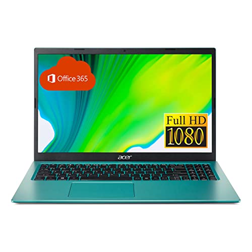 Acer Aspire Thin and Light Laptop, 15.6" FHD Display, Intel Celeron Dual-Core N4500 Processor, 8GB RAM, 256GB SSD, Webcam, WiFi, HDMI, Bluetooth, Windows 10, Electric Blue + One Year Office365