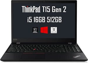 lenovo thinkpad t15 15.6″ fhd (1920×1080) business laptop (intel quad-core i5-1135g7(beats i7-10510u), 16gb ram, 512gb pcie ssd) backlit keyboard, 2 x thunderbolt 4, webcam, win 10 pro / 11 pro