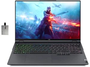 lenovo 2022 legion 5 pro 16″ qhd 165hz gaming laptop, amd ryzen 7 5800h, 32gb ram, 1tb pcie ssd, nvidia geforce rtx 3070, backlit keyboard, 720p webcam, grey, win 11 pro, 32gb snowbell usb card