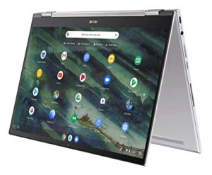 asus chromebook flip c436 2-in-1 laptop, 14″ touchscreen fhd 4-way nanoedge, intel core i3-10110u, 128gb pcie ssd, fingerprint, backlit kb, wi-fi 6, chrome os, c436fa-ds388t, magnesium-alloy, silver