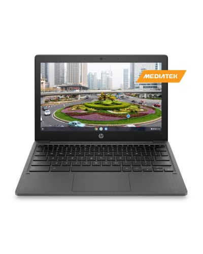 HP Chromebook 11 Laptop, MediaTek MT8183, 4 GB RAM, 64 GB eMMC, 11.6" HD Touchscreen, Chrome OS, Long Battery Life, USB-C Port, Custom-Tuned Speakers, Lightweight (11a-na0100nr, 2022, Ash Gray)