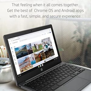 HP Chromebook 11 Laptop, MediaTek MT8183, 4 GB RAM, 64 GB eMMC, 11.6" HD Touchscreen, Chrome OS, Long Battery Life, USB-C Port, Custom-Tuned Speakers, Lightweight (11a-na0100nr, 2022, Ash Gray)