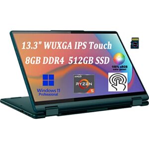 lenovo yoga 6 13 2-in-1 laptop i 13.3″ wuxga ips 100% srgb touchscreen i amd 6-core ryzen 5 5500u (>i7-10510u) i 8gb ddr4 512gb ssd i backlit fingerprint hdmi win11 pro dark teal + 32gb microsd card