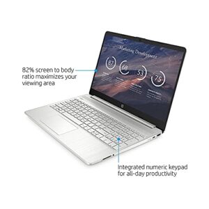 2021 HP 15.6inch FHD Display Laptop puter, AMD Ryzen 3-3250U Processor, 8GB DDR4 RAM, 128GB SSD, Radeon Graphics, HD Webcam, HDMI, Win 10S, Silver, 32GB SnowBell USB Card Natural Silver RAM | SSD