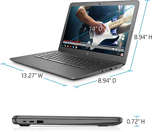 2020 New HP 14" HD Touch-Screen Chromebook Laptop Computer, Intel Celeron N3350 up to 2.4GHz, 4GB Memory, 32GB eMMC Flash Memory, 802.11ac, Bluetooth, USB-C 3.1, No Optical Drive, Chrome OS (Black)