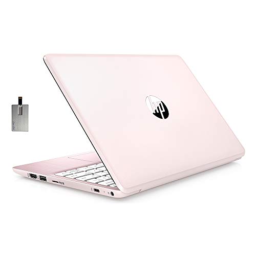 2021 HP Stream 11.6" HD Laptop Computer, Intel Celeron N4000 Processor, 4GB RAM, 64GB eMMC , 1-Year Office 365, Webcam, Intel UHD Graphics 600, Bluetooth, Windows 10 S, Pink, 32GB SnowBell USB Card