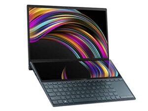 asus zenbook duo ux481 14” fhd nanoedge bezel touch, intel core i7-10510u, 8gb ram, 512gb pcie ssd, innovative screenpad plus, windows 10 home, ux481fa-db71t, celestial blue