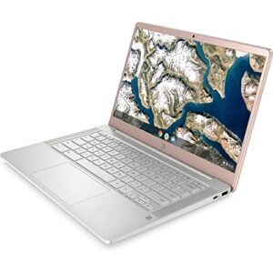 HP Chromebook 14A-NA0018DS 14" HD Touchscreen Intel Celeron N4020, 4GB LPDDR4 RAM, 128GB eMMC, Chrome OS, Pale Rose (Renewed)