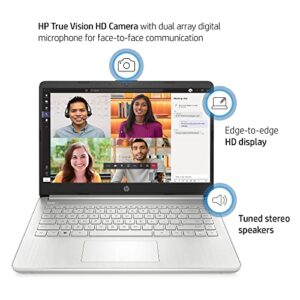 2022 Newest HP Laptop, 14 inch HD Display, Intel Core i5-1135G7 Processor, 16GB RAM, 512GB SSD, Intel Iris Xe Graphics, Webcam, WiFi, Bluetooth, Natural Silver, Windows 11 Home, Bundle with JAWFOAL