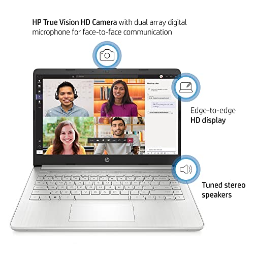 2022 Newest HP Laptop, 14 inch HD Display, Intel Core i5-1135G7 Processor, 16GB RAM, 512GB SSD, Intel Iris Xe Graphics, Webcam, WiFi, Bluetooth, Natural Silver, Windows 11 Home, Bundle with JAWFOAL