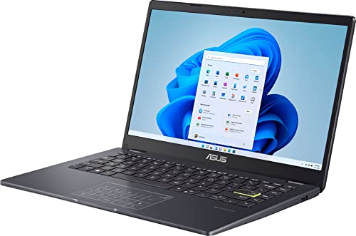 ASUS E410 14" Lightweight Laptop Computer, Intel Celeron N4020, 4GB DDR4 RAM, 64GB eMMC, 802.11AC WiFi, Bluetooth, HDMI, Webcam, Star Black, Windows 11 S