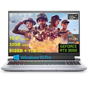 dell g15 5515 re gaming 15 laptop i 15.6″ full hd 120hz display i amd 6-core ryzen 5 5600h (>i7-10750h) i 32gb ddr4 512gb ssd + 1tb ssd i geforce rtx 3050 4gb graphic i backlit usb-c hdmi win10pro