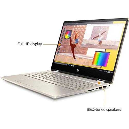 HP Pavilion x360 2 in 1 Touchscreen Laptop, 14" IPS Full HD PC, 10th Gen Core i5 Quad-Core up to 4.20 GHz, 8GB RAM, 256GB SSD, USB-C, Backlit KB, FP Reader, Webcam, HDMI, Win 10 (Renewed)