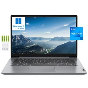 lenovo newest ideapad 1i 14″ hd laptop computer for home & office, quad core intel pentium silver n5030, 4gb ram, 128gb emmc, wi-fi, bluetooth 5, webcam, grey, windows 11 home in s mode, w/battery