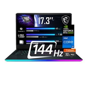 msi ge76 raider gaming laptop intel core i7-11800h, geforce rtx 3060, 17.3″ fhd 144hz, 32gb ram2tb nvme ssd, wi-fi6, windows 10