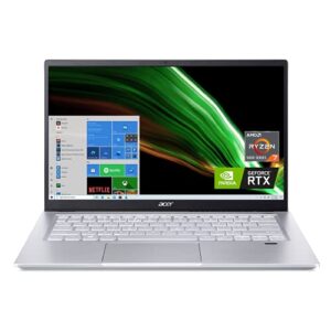 acer swift x sfx14-41g-r1s6 laptop | 14″ full hd 100% srgb | amd ryzen 7 5800u | nvidia rtx 3050ti laptop gpu | 16gb lpddr4x | 512gb ssd