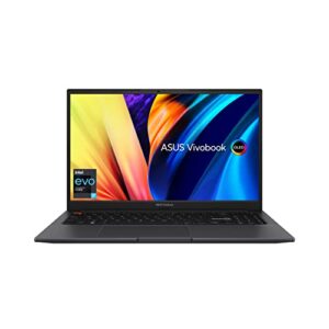 asus vivobook s 15 oled slim laptop, 15.6” fhd oled display, intel evo platform, intel core i7-12700h cpu, 16gb ram, 512gb ssd, windows 11 home, indie black, k3502za-ds74