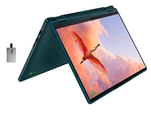 lenovo 2023 yoga 6 2-in-1 360° 13.3″ wuxga touchscreen laptop, amd ryzen 5 5500u, 8gb ram, 256gb pcie ssd, backlit keyboard, fingerprint reader, win 11, dark teal, 32gb snowbell usb card