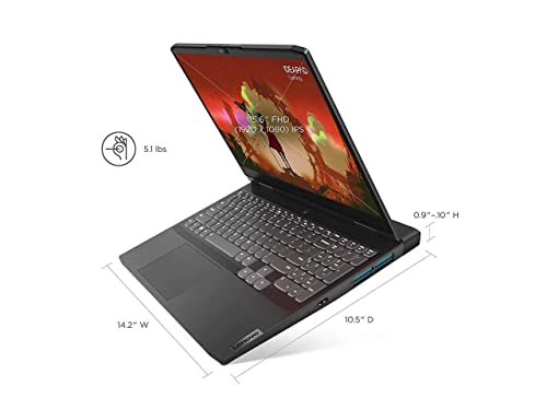 Lenovo IdeaPad Gaming 3 Laptop RTX 3050 NVIDIA| 15.6" FHD Display 120Hz| AMD Ryzen 5 6600H| Windows 11| Wi-Fi 6| Backlit Keyboard| USB C| Webcam| HDMI Cable| Gaming PC (32GB DDR5 RAM |1TB PCIe SSD)