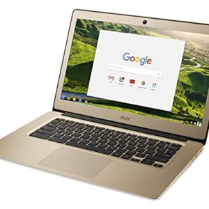 Acer Chromebook 14, Aluminum, 14-inch Full HD, Intel Celeron N3160, 4GB LPDDR3, 32GB, Chrome, Gold, CB3-431-C0AK