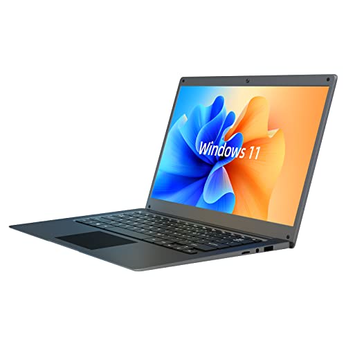 WAKST Laptop Windows 11, 13.3-inch Intel E3950 2.0 GHz Intel HD Graphics 500, 6GB RAM + 128GB SSD, Thin and Light Laptop, WPS Office, USB 3.0, Bluetooth, MHDMI, Grey