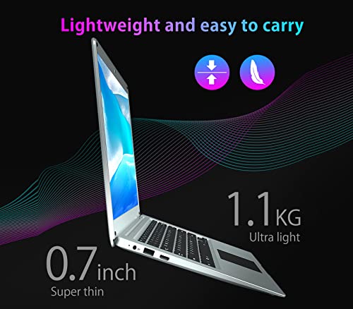 WAKST Laptop Windows 11, 13.3-inch Intel E3950 2.0 GHz Intel HD Graphics 500, 6GB RAM + 128GB SSD, Thin and Light Laptop, WPS Office, USB 3.0, Bluetooth, MHDMI, Grey