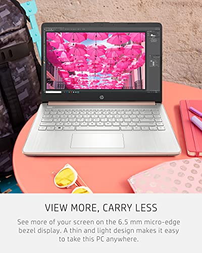 HP 14 Laptop, Intel Celeron N4020, 4 GB RAM, 64 GB Storage, 14-inch Micro-Edge HD Display, Windows 10 Home, Rose Gold (Renewed)