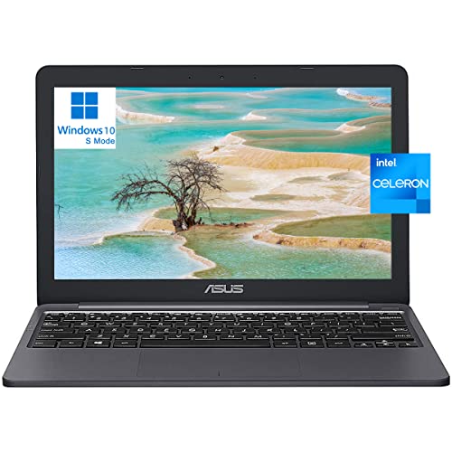 Asus Vivobook E12 Laptop Computer for Home use and Student, 11 11.6" HD LED Display, Intel Celeron N3350, 4GB RAM 64GB eMMC, Wi-Fi 5, BT 4.1, HDMI, USB, 10 Hours Battery Life, Windows 10 Home (S Mode)