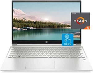 hp 2022 newest pavilion laptop, 15.6″ full hd touchscreen, amd ryzen 5 5500u processor, 16gb ram, 1tb ssd, backlit keyboard, webcam, hdmi, b&o audio, wi-fi 6, bluetooth, windows 11 home, silver