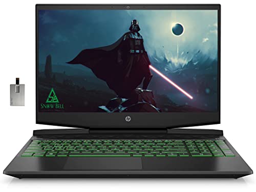 HP 2022 Pavilion Gaming 15.6" FHD IPS Laptop, AMD Ryzen 5-5600H (Beats i7-9750H), 32GB RAM, 1TB HDD+1TB SSD, Backlit Keyboard, GeForce GTX 1650, Win 11, Acid Green, 32GB SnowBell USB Card