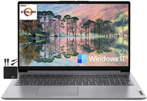 lenovo ideapad 1 15.6″ laptop (2023 model), amd dual-core athlon 3050u processor (up to 3.20 ghz, beats i3-1005g1), 8gb ram, 256gb ssd, wi-fi 6, bluetooth, long battery, win 11+marxsolcables