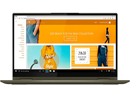 Lenovo 2022 Yoga 7i 2-in-1 360° 15.6" Touch Screen Laptop, Intel Evo Platform Core i7 1165G7, 12GB RAM, 1TB PCIe SSD, Intel Iris Xe Graphics, Backlit Keyboard, Win 11, Dark Moss, 32GB USB Card