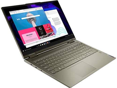 Lenovo 2022 Yoga 7i 2-in-1 360° 15.6" Touch Screen Laptop, Intel Evo Platform Core i7 1165G7, 12GB RAM, 1TB PCIe SSD, Intel Iris Xe Graphics, Backlit Keyboard, Win 11, Dark Moss, 32GB USB Card