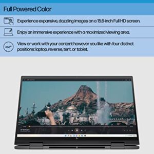 HP ENVY x360 Convertible-Laptop, AMD Ryzen 5 5625U, 8 GB-RAM, 512 GB SSD, 15.6' FHD Touchscreen, Windows 11 Home, HP Fast Charge, Camera-Cover, Mute Button & Fingerprint Reader (15-eu1010nr, 2022)