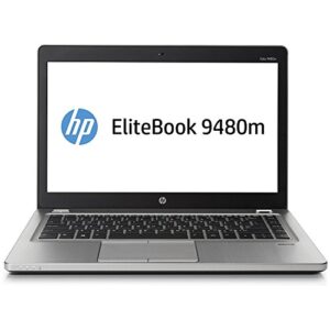 hp elitebook folio 9480m 14-inch laptop, intel core i7-4600u 2.1ghz, 8gb ram, 256gb solid state drive, no odd, no cam, windows 10 pro 64bit (renewed)