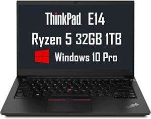 lenovo thinkpad e14 gen 3 14″ fhd (32gb ram, 1tb pcie ssd, amd 6-core ryzen 5 5500u (beat i7-1165g7), 1080p anti-glare) business laptop, type-c(dp and charge), rj-45, wi-fi 6, webcam, win 10 / 11 pro