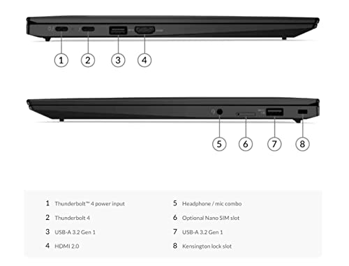 Lenovo ThinkPad X1 Carbon Gen 9 Laptop with Intel i7-1185G7 vPro Processor, 14" WUXGA 100%sRGB Non-Touch Display, 32GB RAM, 1TB SSD, 4G LTE Mobile Broadband WWAN with eSIM, Win11 Pro, and 3YR Warranty