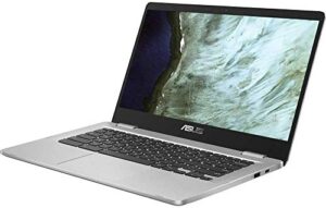 asus c423na chromebook 14″ full hd fhd(1920×1080) laptop (intel dual core celeron processor n3350, 4gb ddr4 ram, 32gb emmc) webcam, wifi, bluetooth, type-c, google chrome os – silver (renewed)