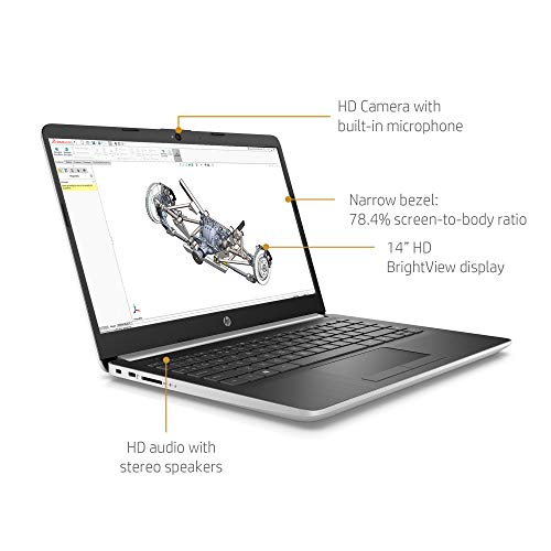 HP 14in High Performance Laptop (AMD Ryzen 3 3200U 2.6GHz up to 3.5GHz, AMD Radeon Vega 3 Graphics, 4GB DDR4 RAM, 128GB SSD, WiFi, Bluetooth, HDMI, Windows 10(Renewed)