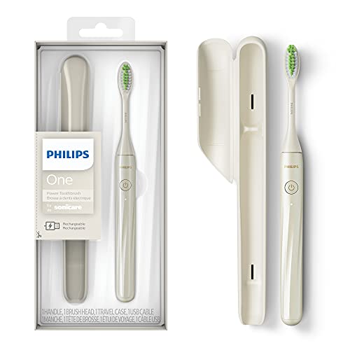 Philips One by Sonicare Rechargeable Toothbrush, Snow, HY1200/07, 1 Pack