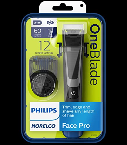 Philips Norelco Oneblade Pro Hybrid Electric Trimmer and Shaver, Black, QP6510/70