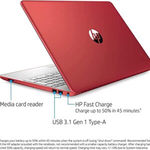 HP Laptop, 15.6" HD Display, Intel Pentium Gold 6405U 2.4 GHz Processor, 32GB Memory, 1TB SSD, SD Card Reader, Webcam, HDMI, USB-C, RJ-45, Wi-Fi, Windows OS, Red, JVQ MP