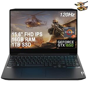 lenovo ideapad 3 gaming 15 laptop 15.6″ fhd ips 120hz amd 6-core ryzen 5 4600h (beats i7-8750h) 16gb ram 1tb ssd geforce gtx 1650 4gb backlit usb-c dolby win10 black + hdmi cable