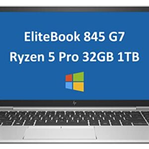 HP EliteBook 845 G7 840 Series 14" IPS FHD (Ryzen 5 Pro 4650U, 32GB RAM, 1TB PCIe SSD, AMD 6-Core (Beat i7-1165G7)) Business Laptop w/ WiFi + Webcam + Briefcase, Windows 10 Pro / Win 11 Pro