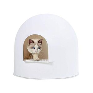 pidan igloo cat litter box dome litter box extra large igloo litter box dog proof kitty litter box furniture with modern minimalist design, litter box furniture dot design award 2016